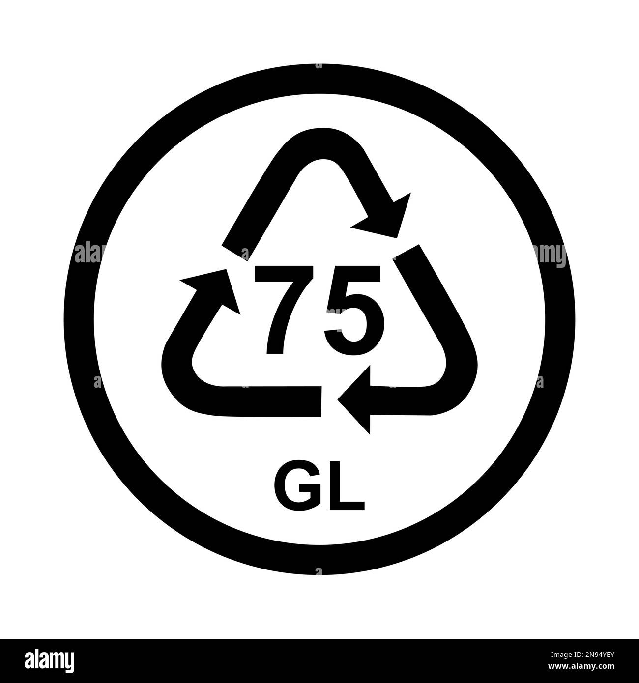 Glass symbol, ecology recycling sign isolated on white background ...