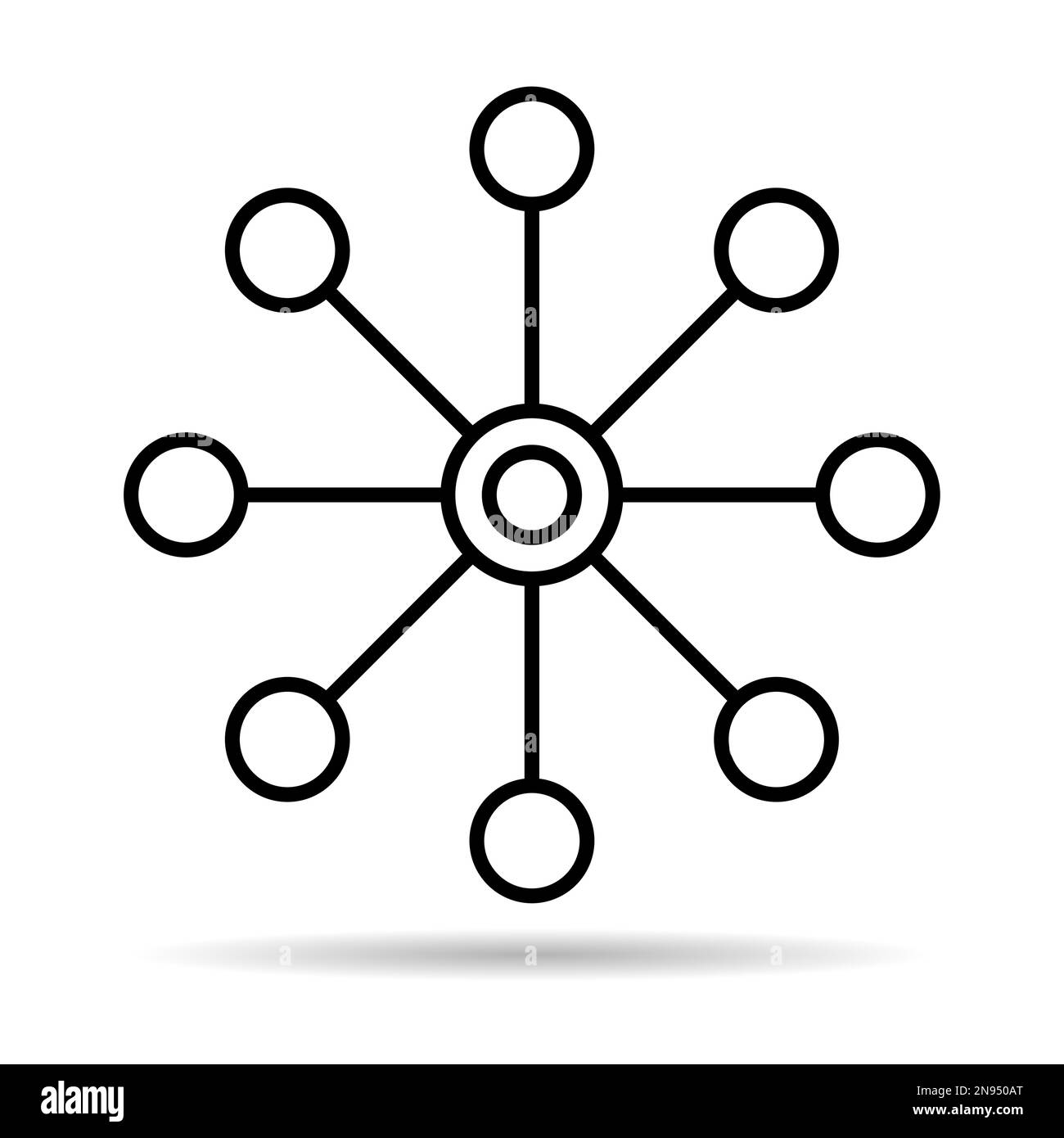 Multichannel digital design shadow icon, omnichannel flat web symbol ...