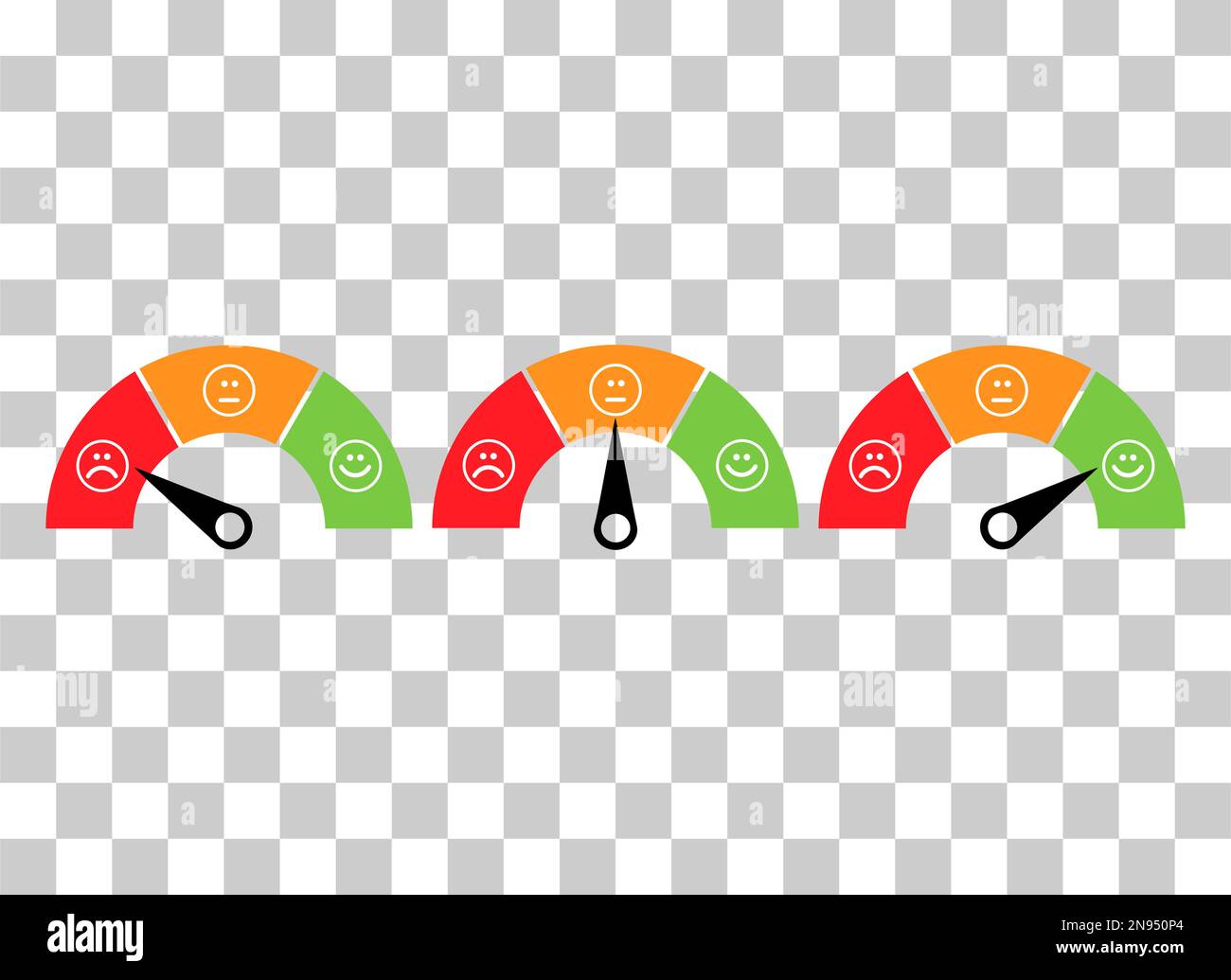 Set of customer satisfaction meter icon, graph rating measure business ...