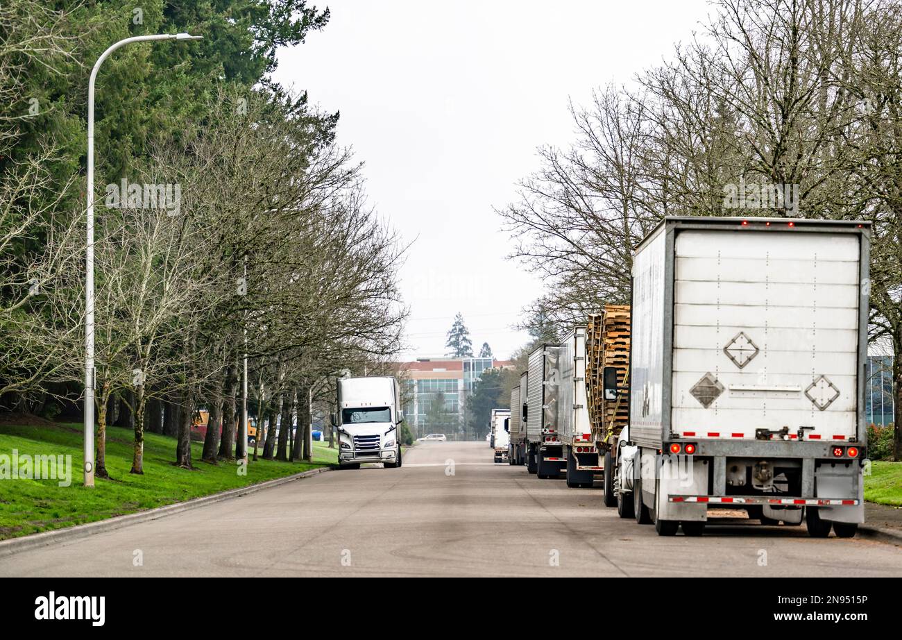 General logistic transportation different long haulers big rigs semi ...