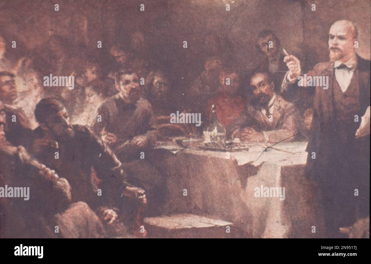 Vladimir Lenin is shown in this painting from the Russian Revolution ...