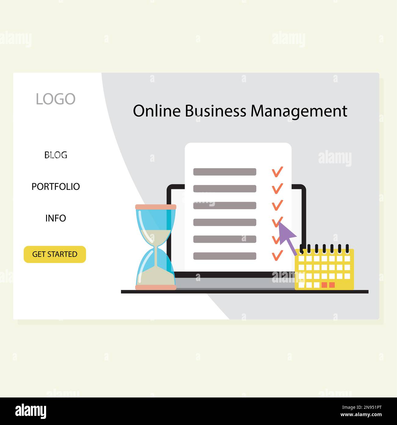 Online business management for successful company. Illustration of online time planning ...