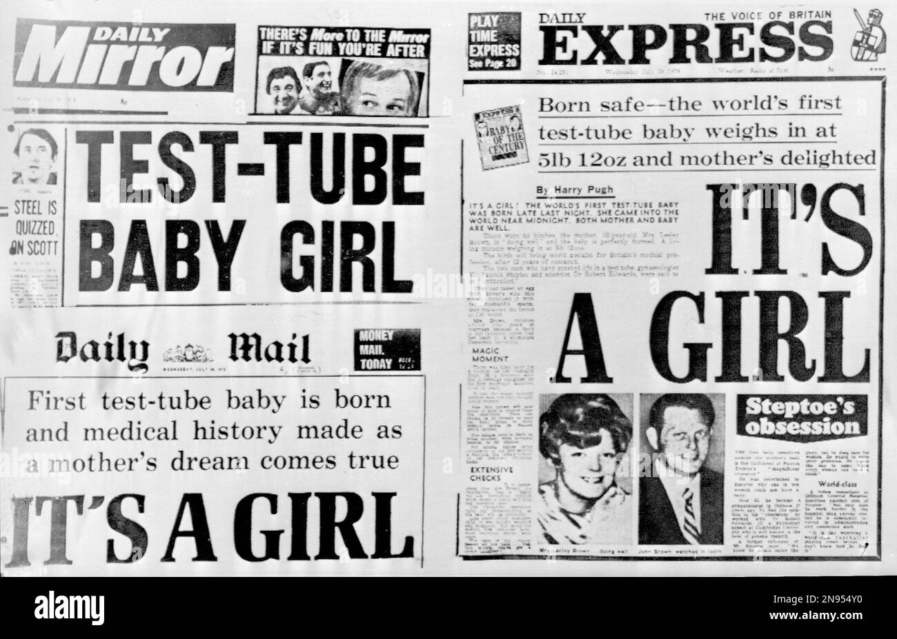 Headlines from three of Britain's national daily newspapers are shown ...