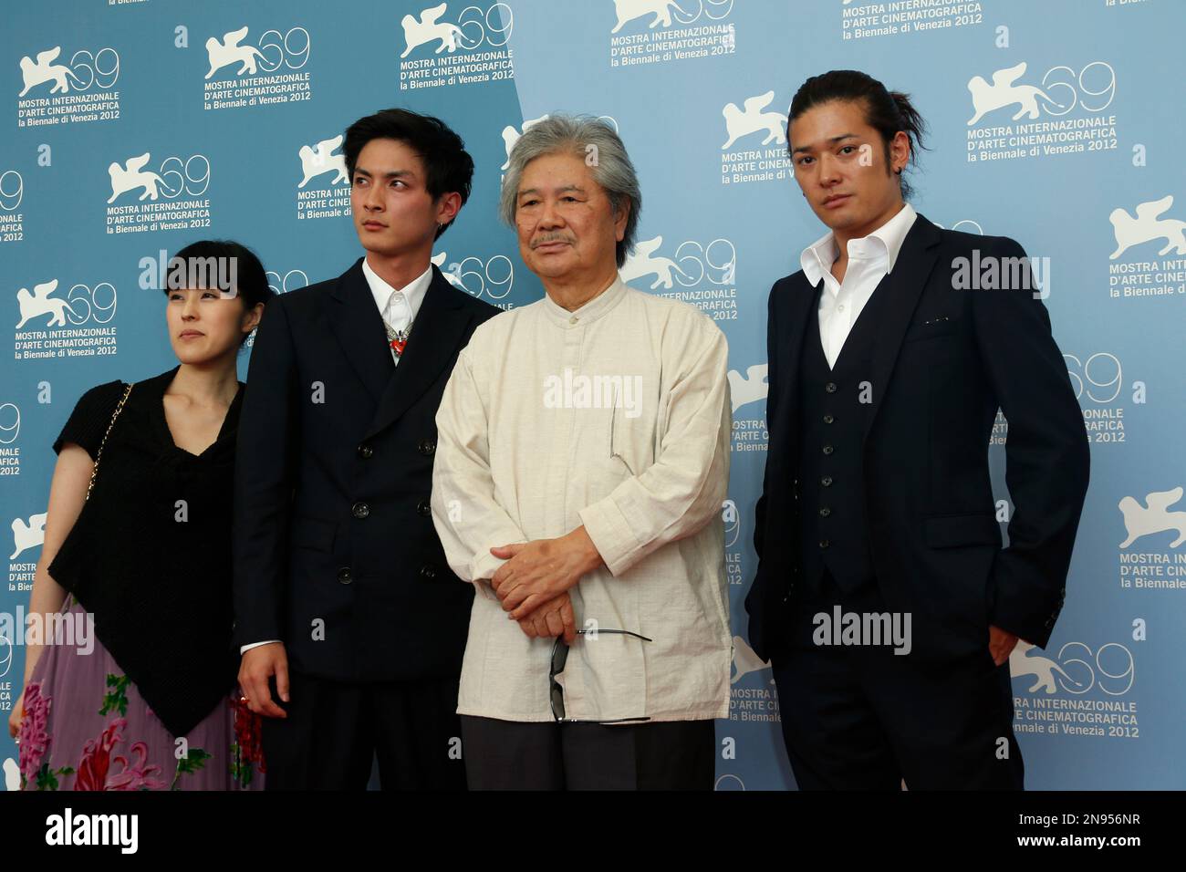 Actors Mayu Harada, Kengo Kora, director Koji Wakamatsu and actor ...
