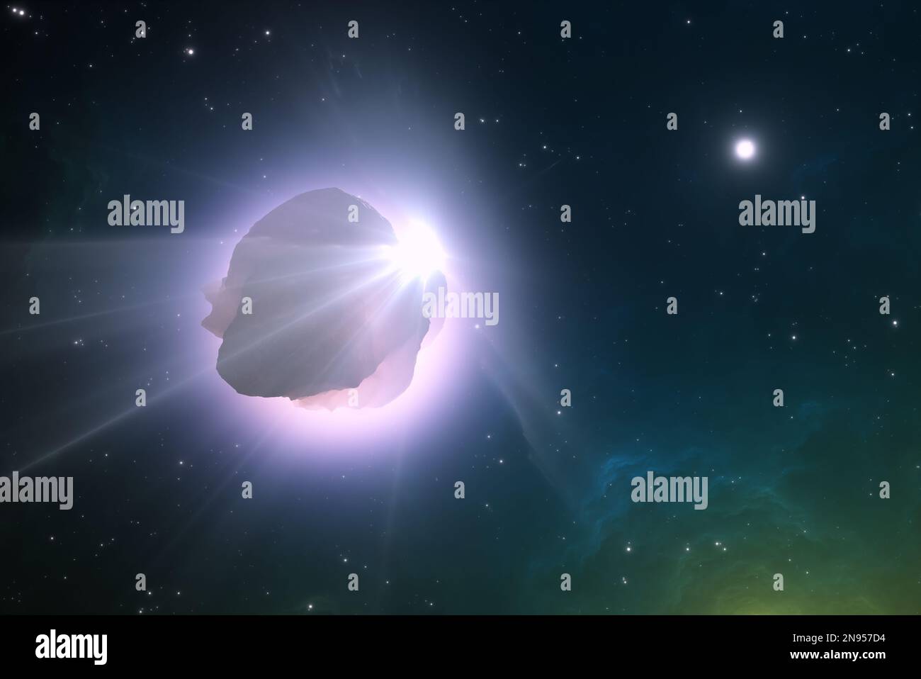 An interstellar comet, asteroid that crossed into our solar system. 3d ...