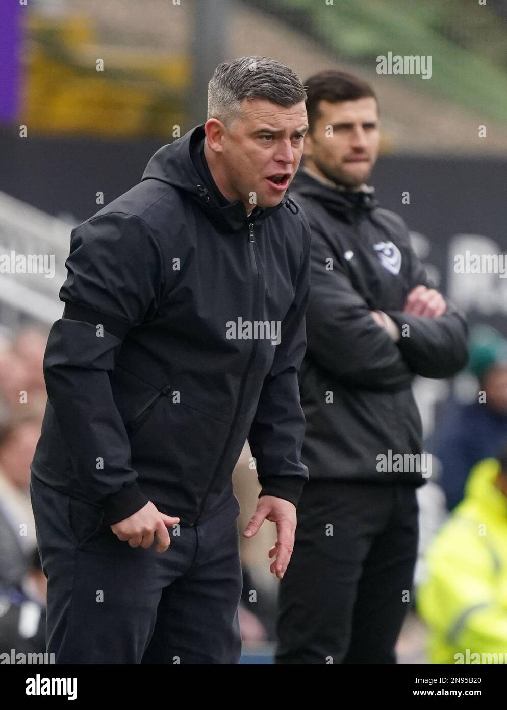 PLYMOUTH, ENGLAND - FEBRUARY 11: Plymouth manager Steven Schumacher ...