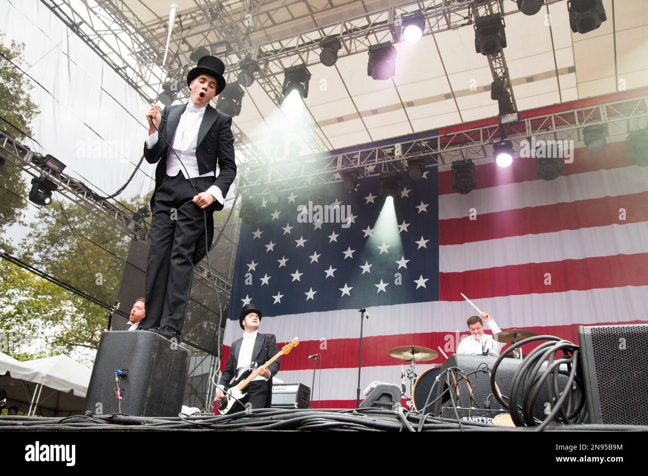 Lead singer of The Hives Pelle Almqvist performs at the "Made In ...