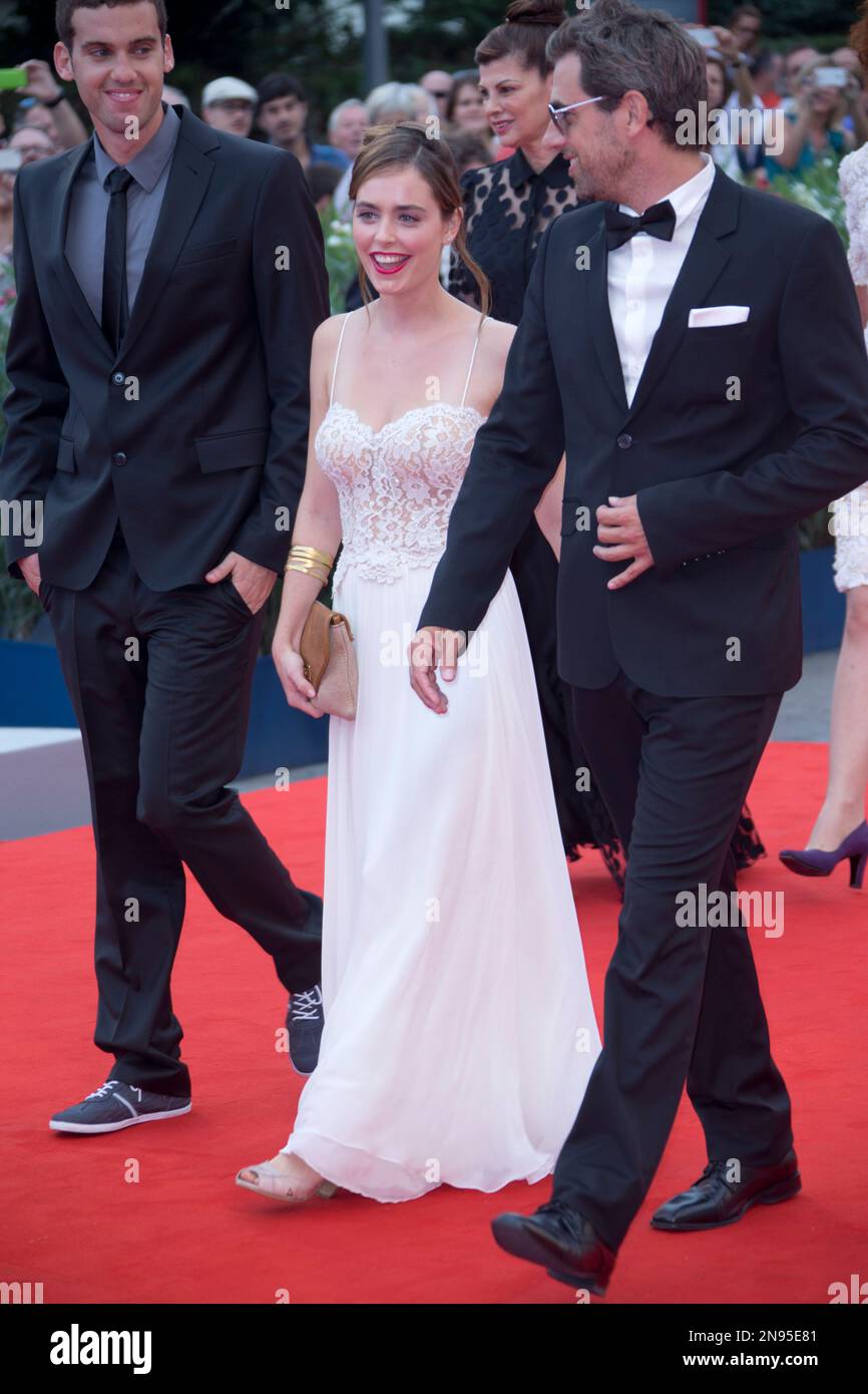 From rightt, actors Yiftach Klein, Hadas Yaron, and Ido Samuel arrive ...
