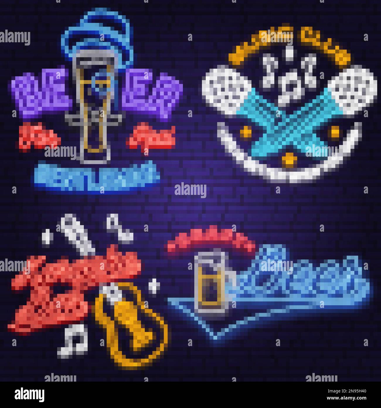 Retro music neon poster, banner. Neon sign, emblem, bright signboard ...