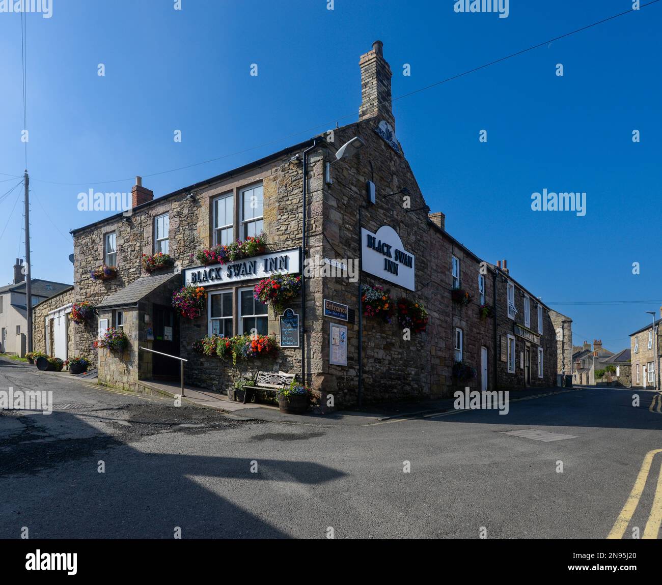 The Black Swan Inn, Seahouses, Northumberland, England Stock Photo - Alamy