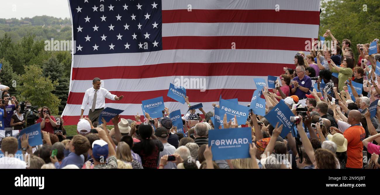 President Barack Obama arrives at a campaign stop at the Living History ...
