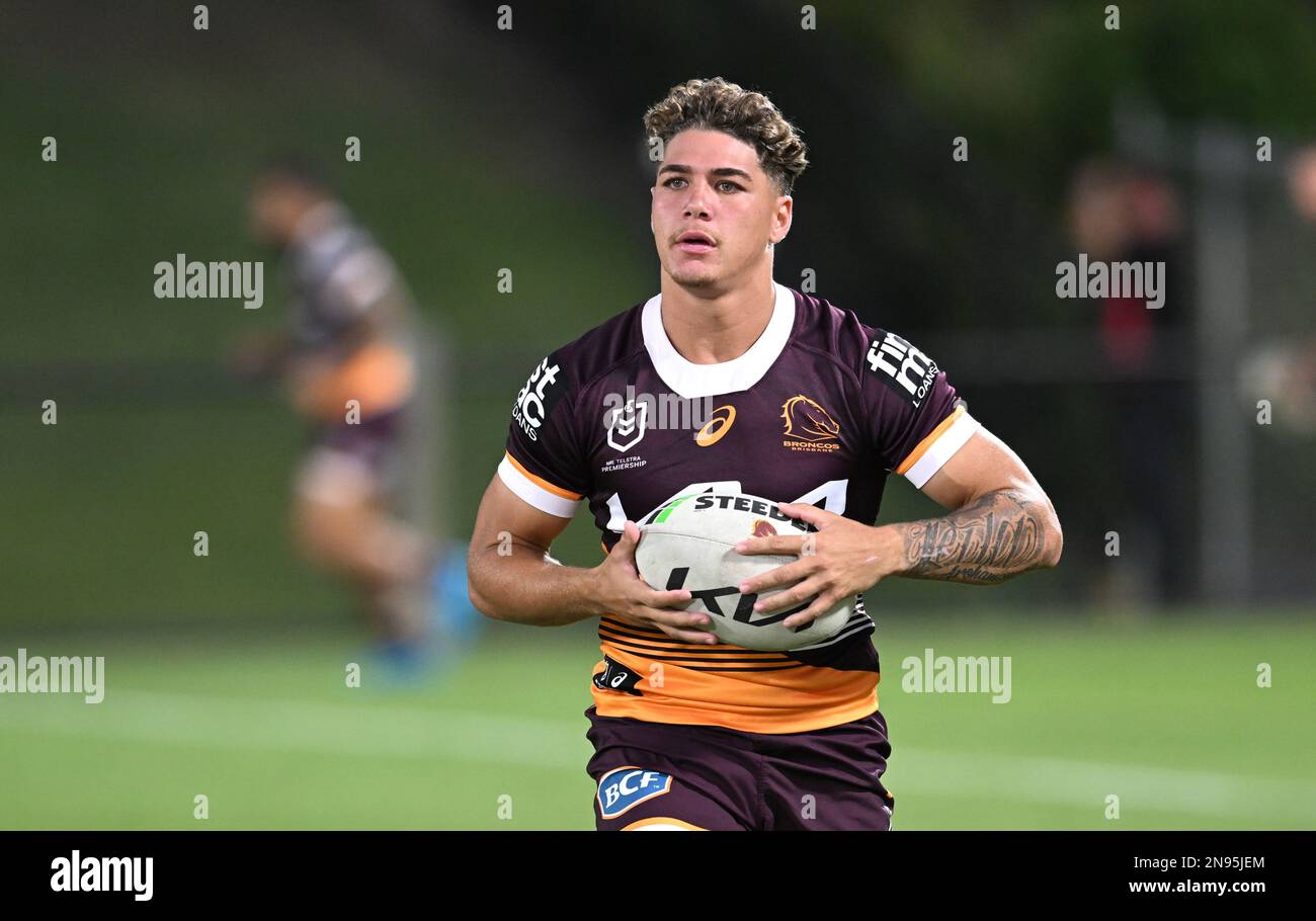 Reece Walsh of the Broncos is seen warming up before the NRL (National ...