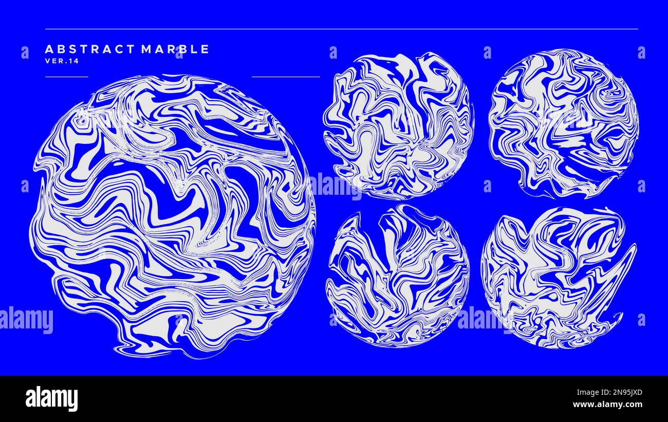 Wave line circle abstract painting design template. Modern ink oil ...