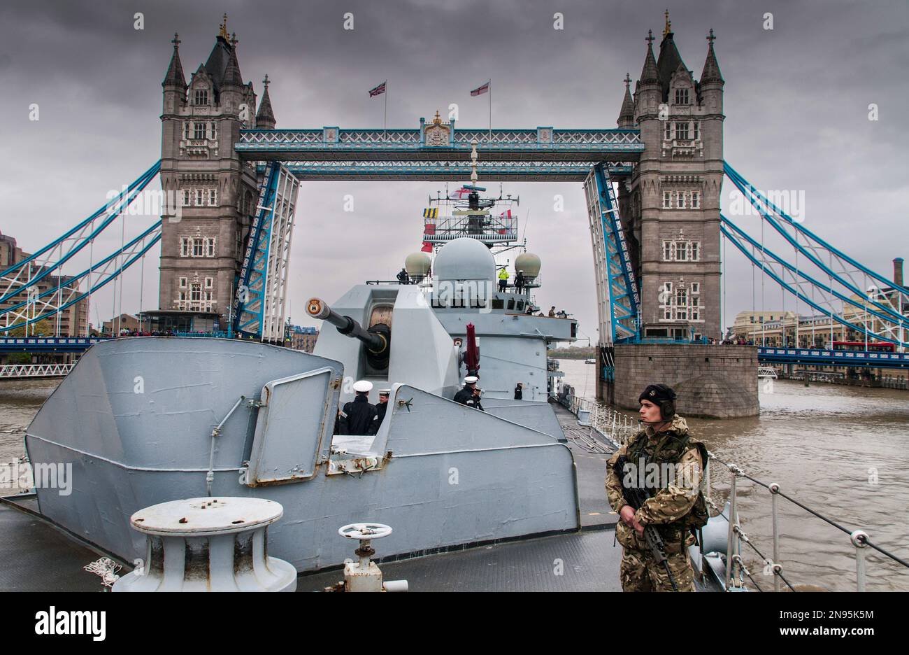 HMS Edinburgh in the Pool of London. Edinburgh was the last of 14 type ...