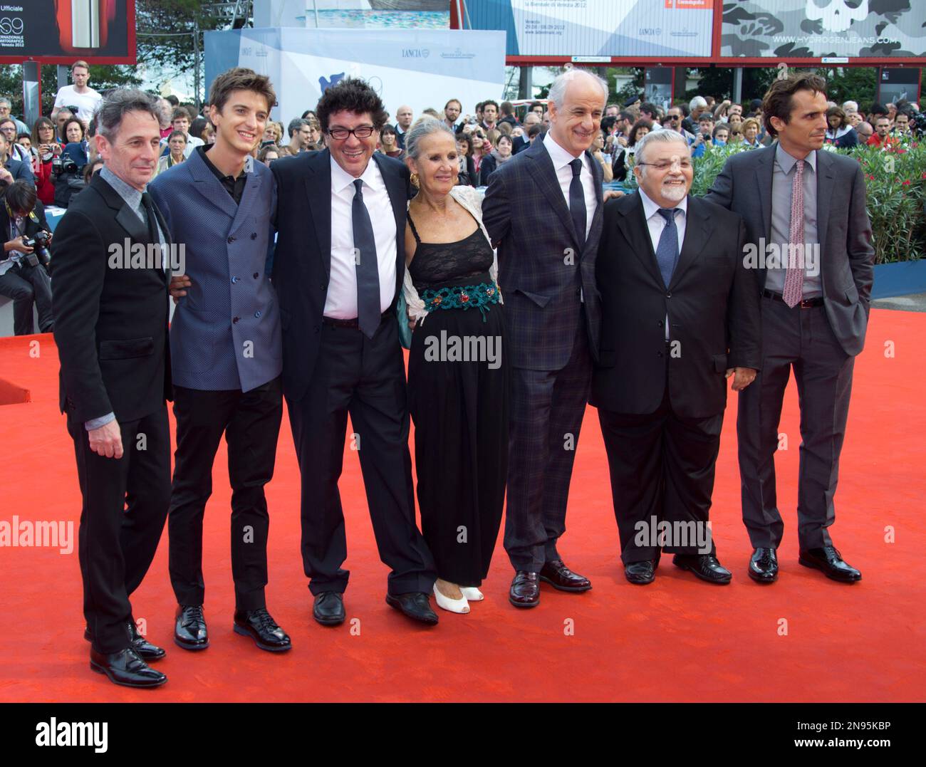From left, actors Alfredo Castro, Fabrizio Falco, director Daniele ...
