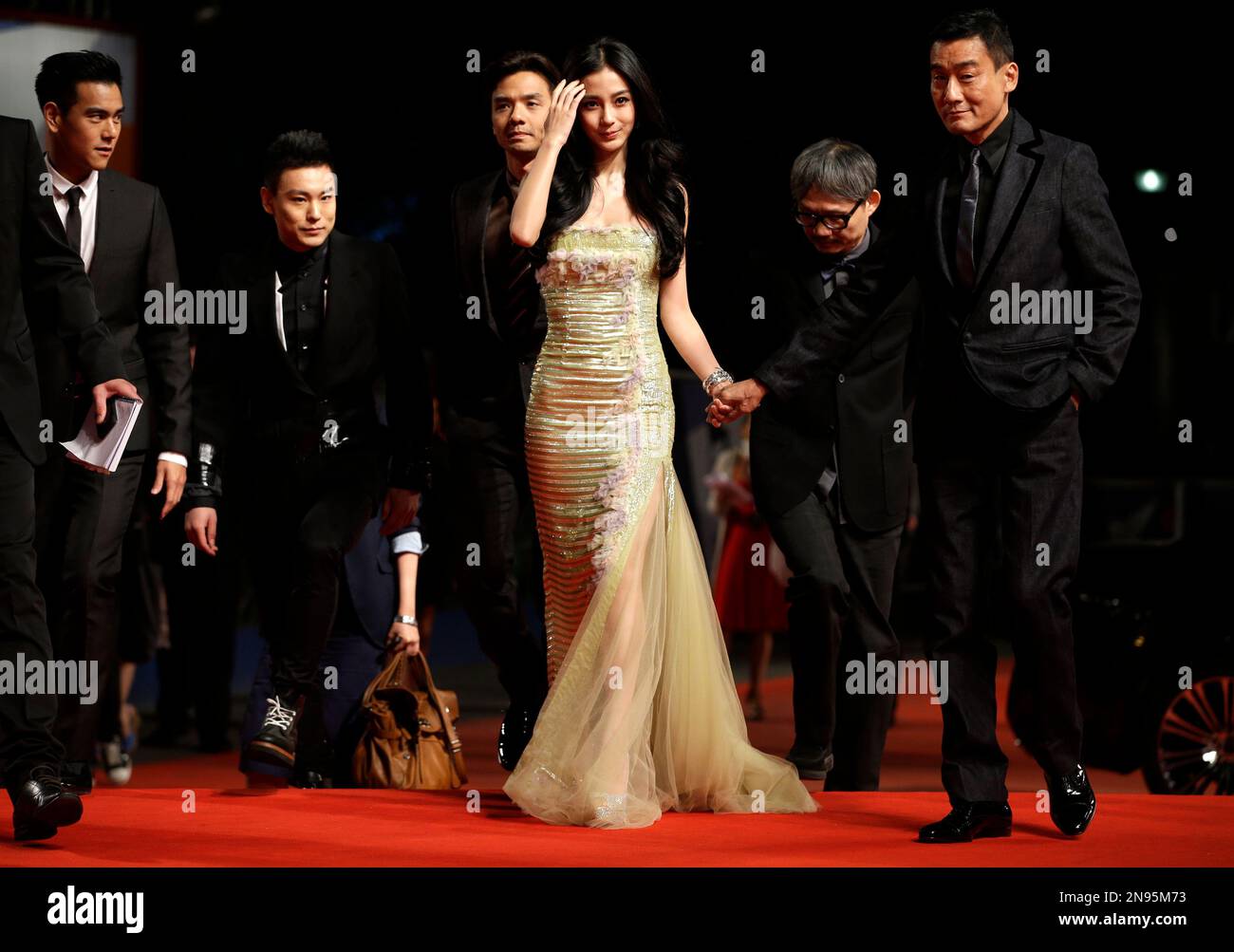 From left, actors Eddie Peng, Yuan Xiaochao, director Stephen Fung ...