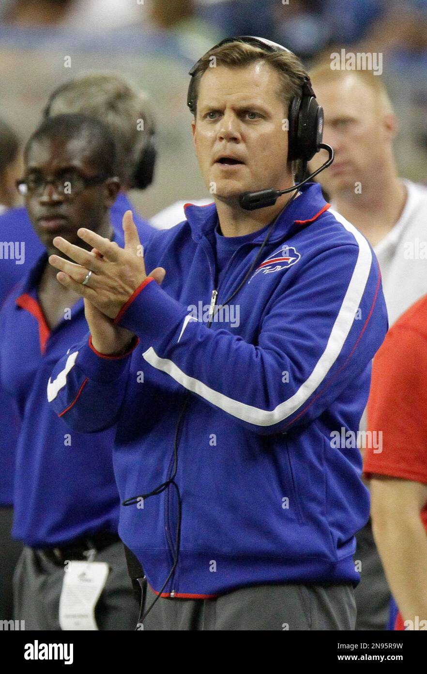 Defensive line coach Giff Smith during an NFL preseason football game ...