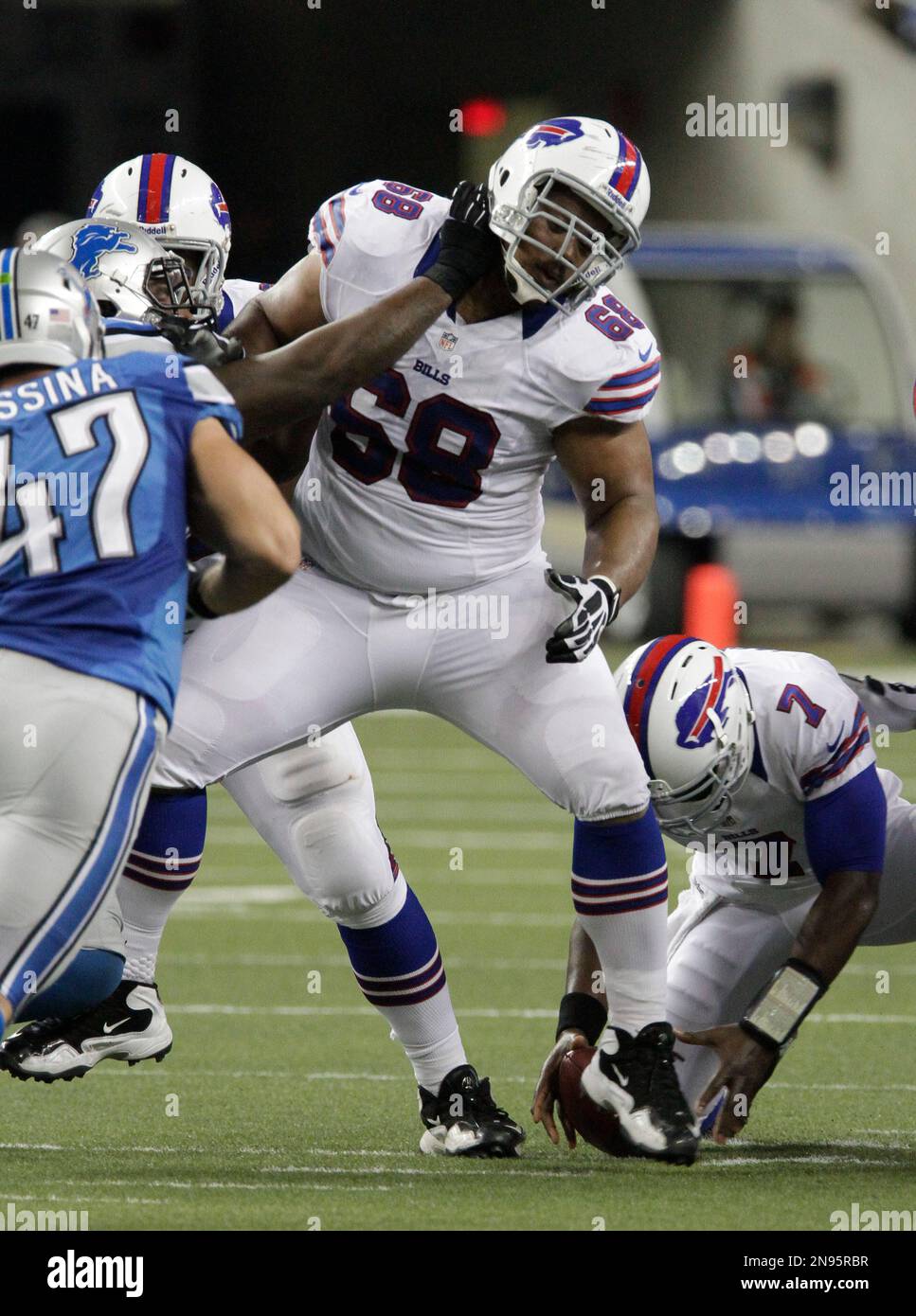 Buffalo Bills guard Keith Williams (68) against the Detroit Lions ...