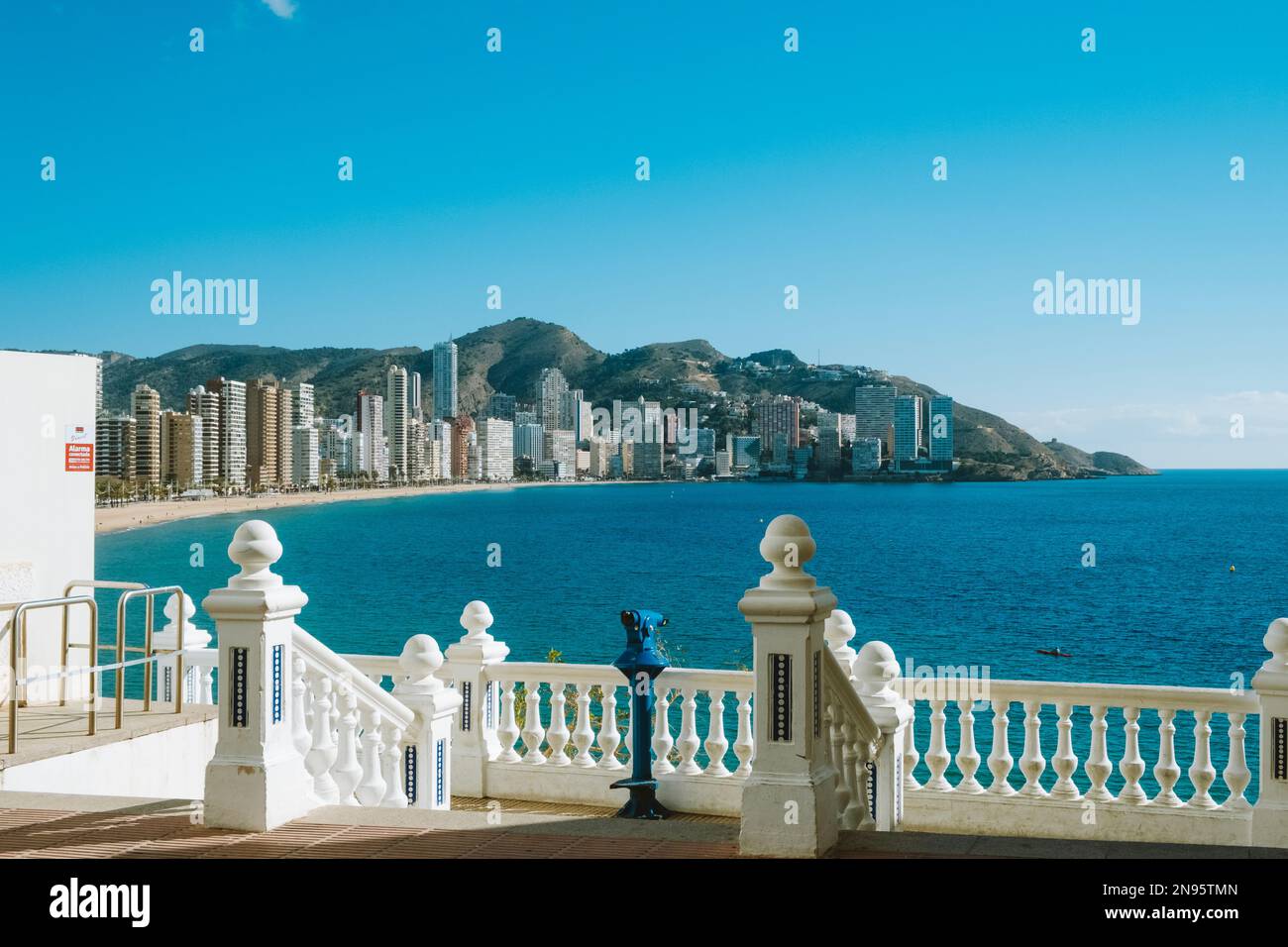 Bendorm, Spain - February 1, 2023: Panorama of Benidorm city with ...