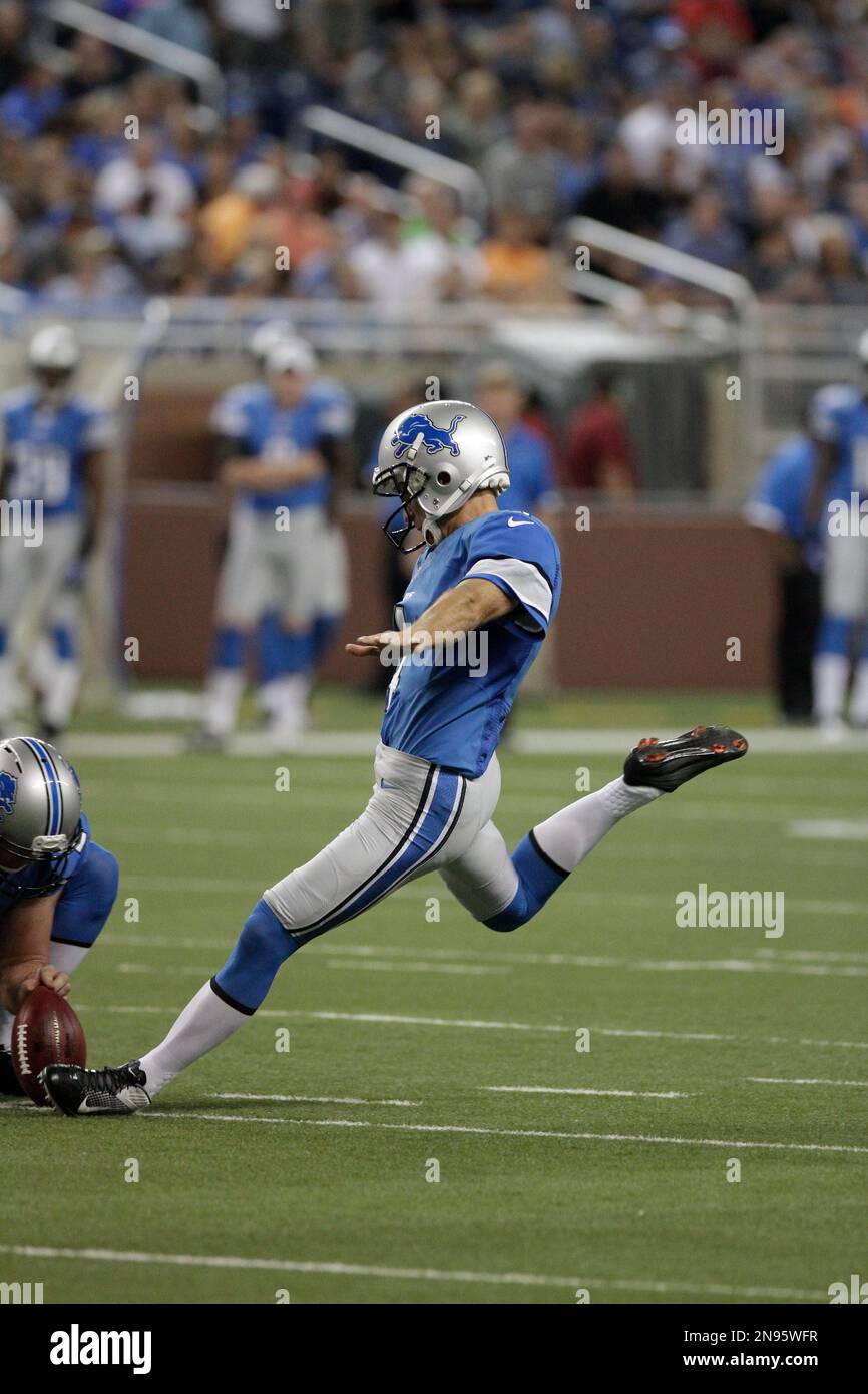 Detroit Lions kicker Jason Hanson (4) during an NFL preseason football ...