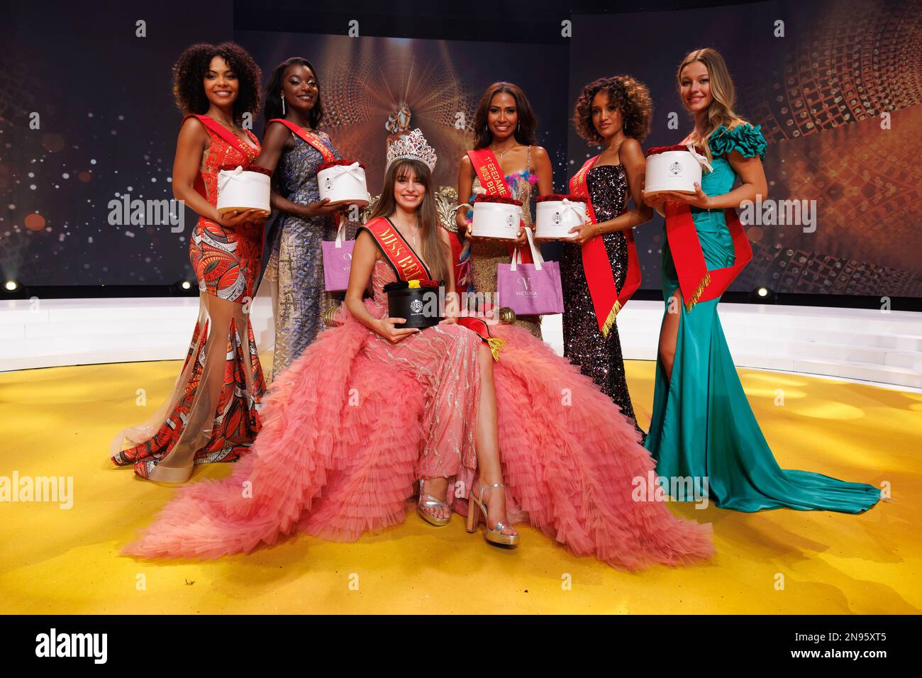 third runner up Cecile Deltour, second runner up Victoria Kembukuswa ...