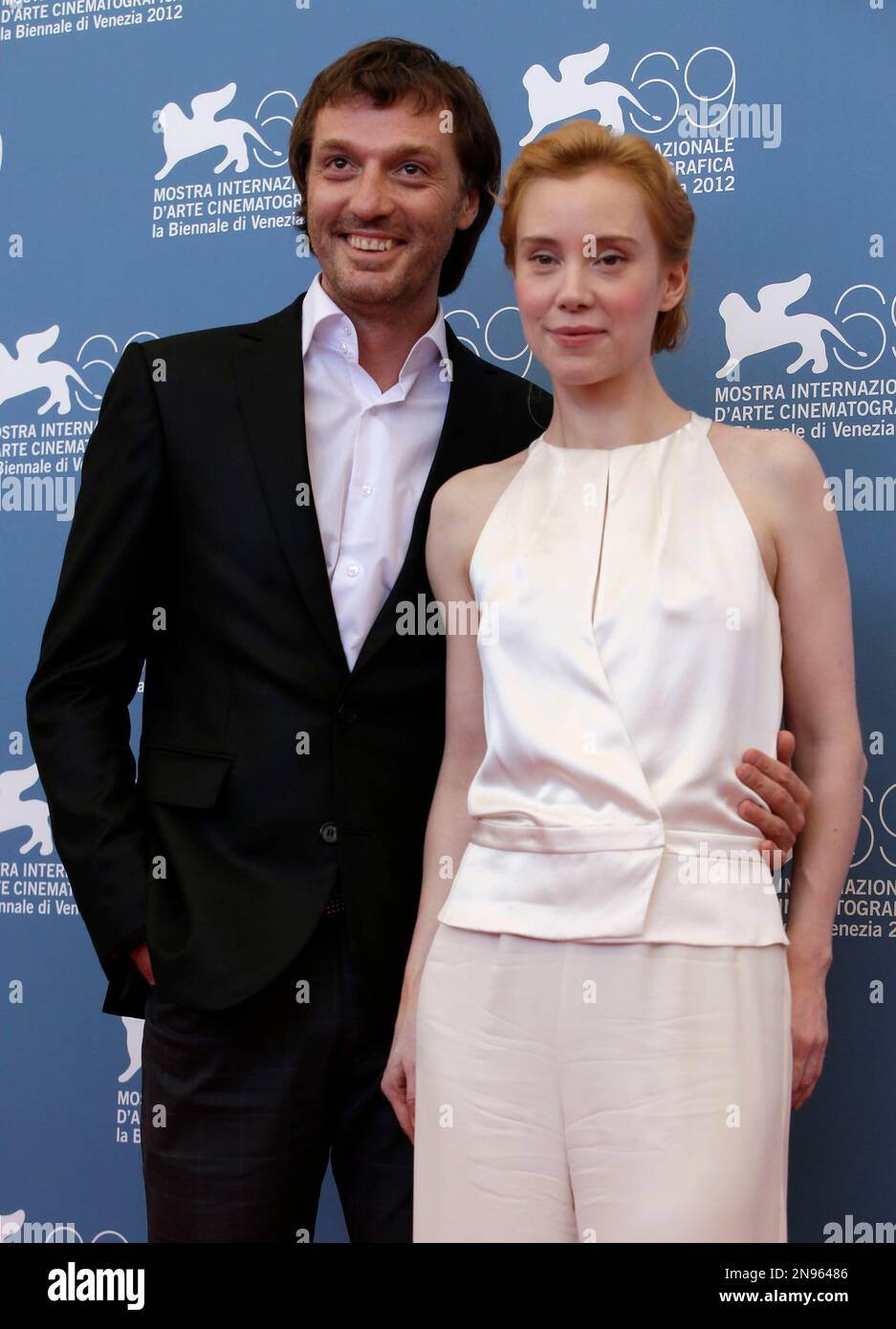 Actors Dejan Lilic and Franziska Petri pose at the photo call for the ...