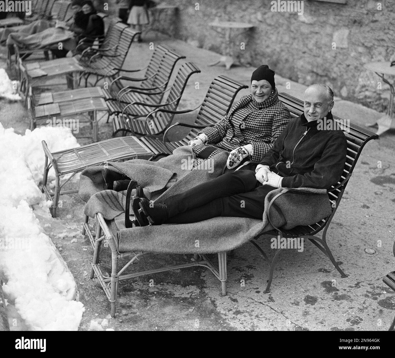 Sir Samuel Hoare with wife Lady Hoare, nee Lady Maud Lygon on holiday ...