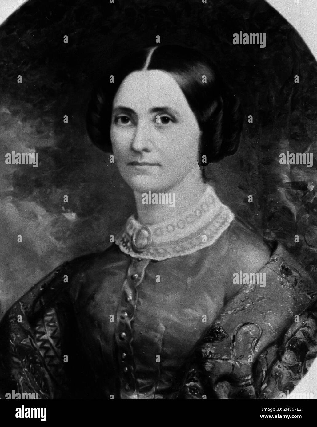 Clara Barton, founder of the Red Cross, is seen in a portrait painted ...