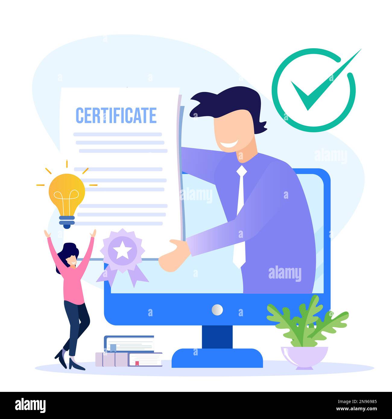 Illustration vector graphic cartoon character of Certificate document ...