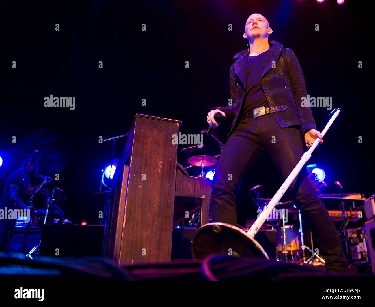 Singer Isaac Slade of The Fray performs on-stage at the Molson ...