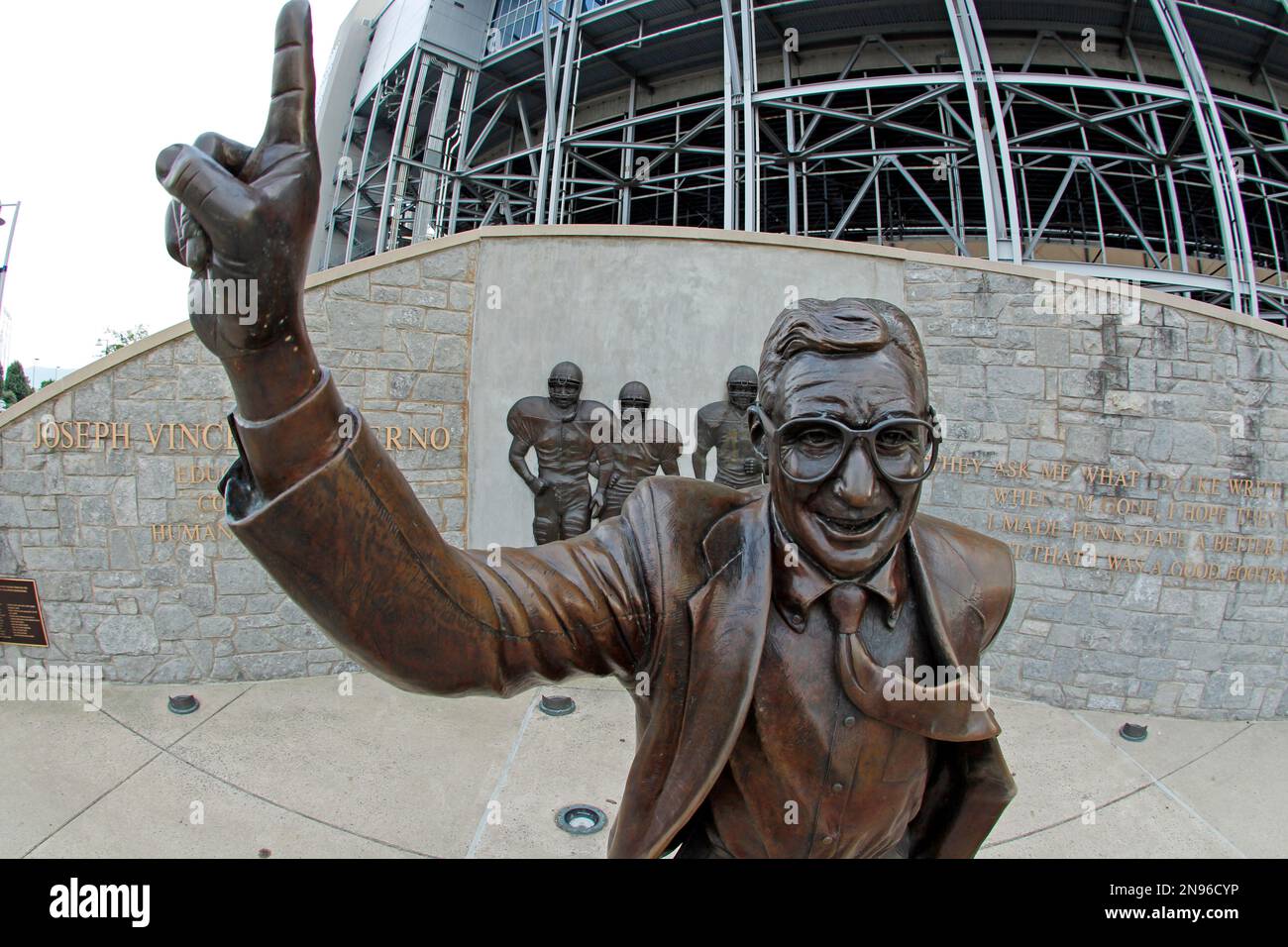 A statue of former Penn State University head football coach Joe ...