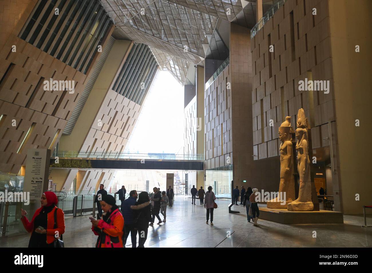 Giza, Egypt. 11th Feb, 2023. Tourists visit the open areas of the grand ...