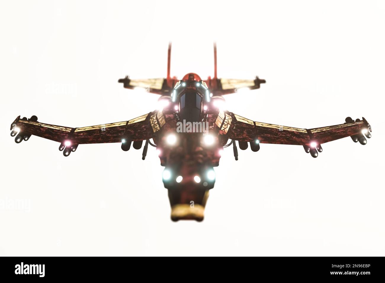 spaceship fighter isolated on white background 3d illustration Stock ...