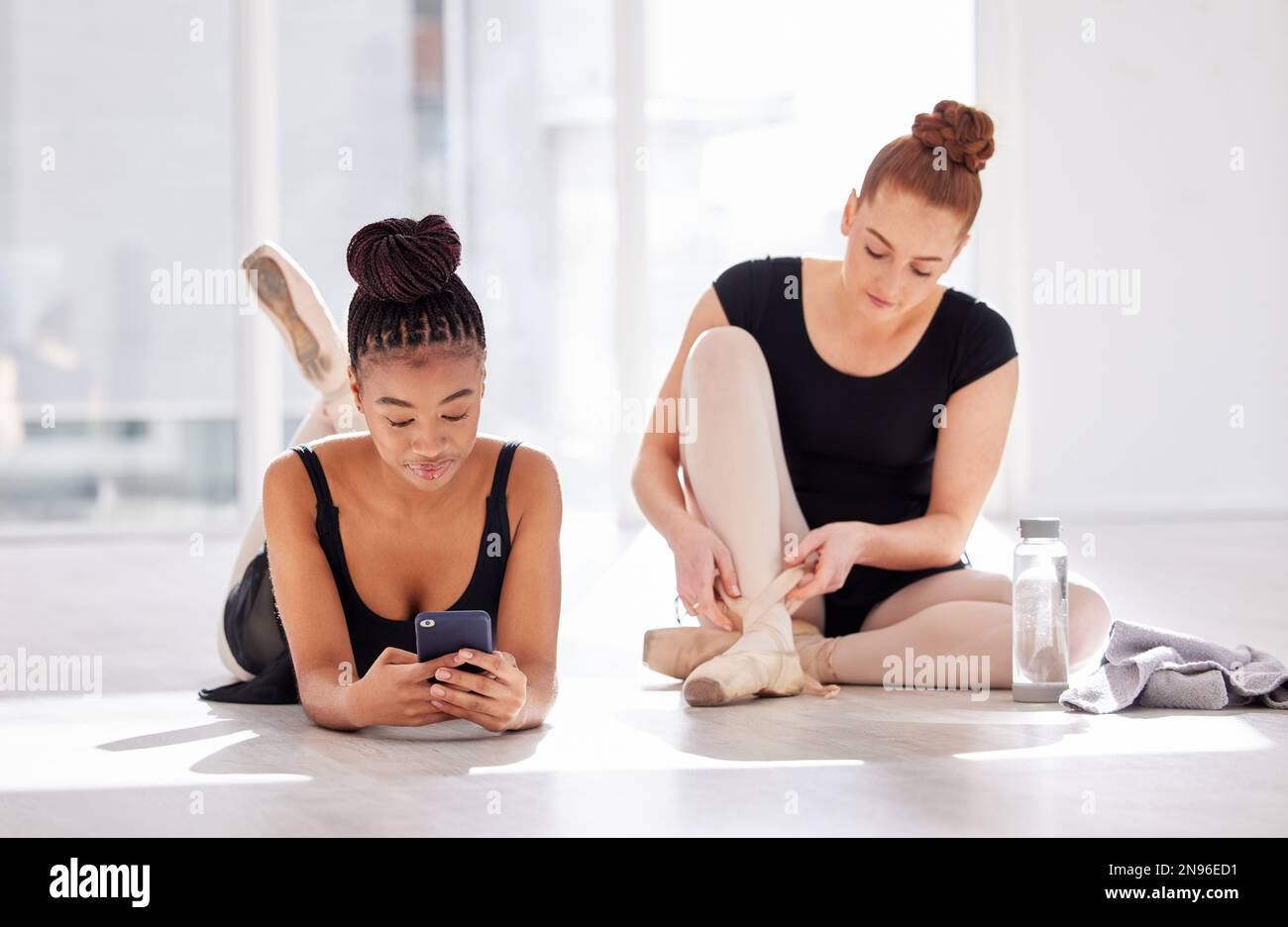 Give your body the break it deserves. two ballet dancers taking a break ...