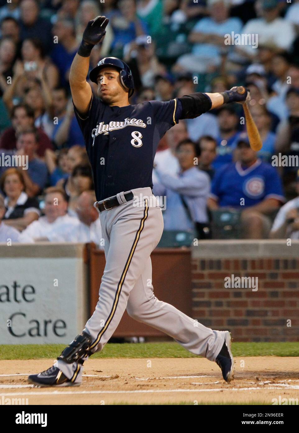Milwaukee Brewers' Ryan Braun bats during a baseball game against the ...