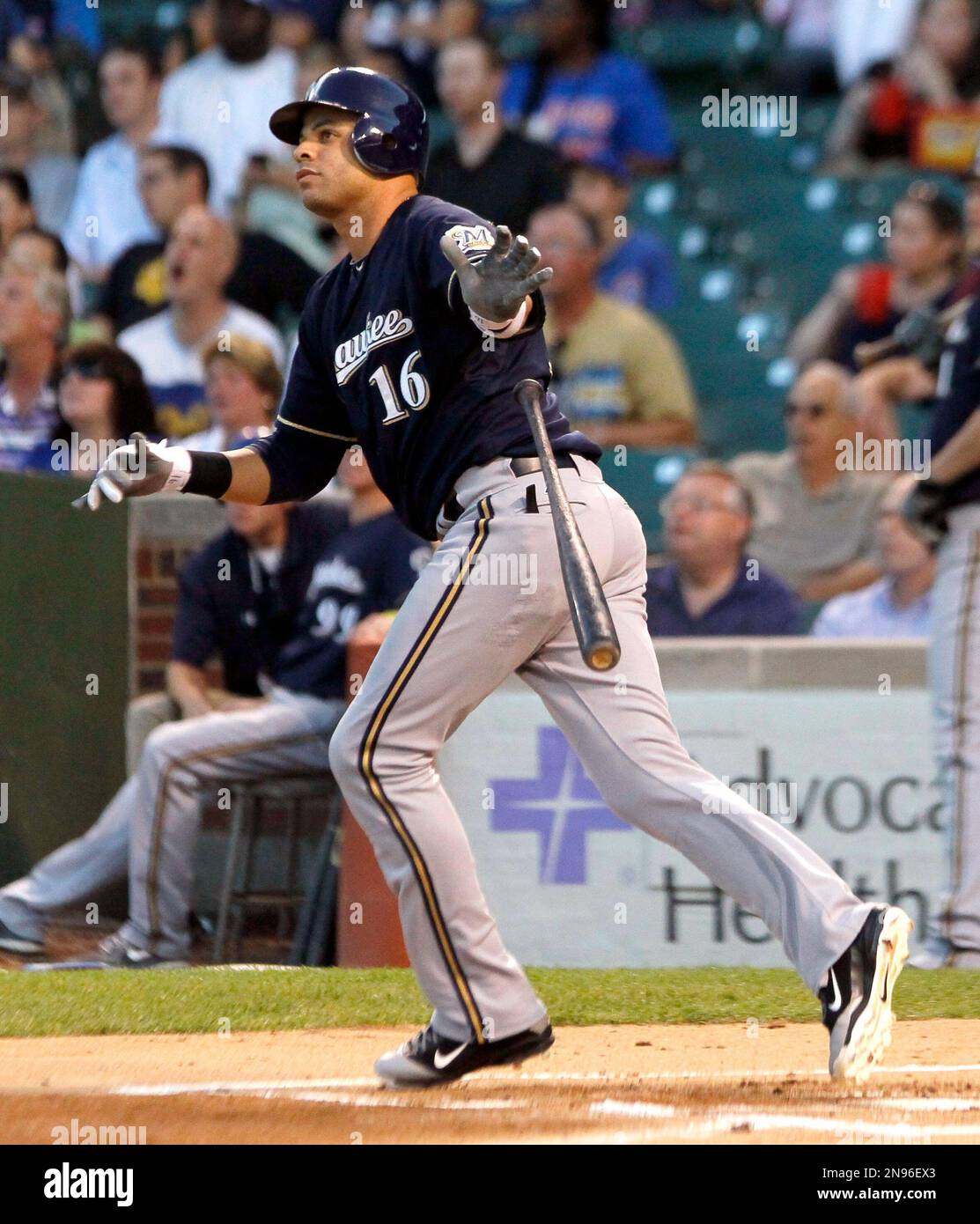 Milwaukee Brewers' Aramis Ramirez watches his RBI double off Chicago ...