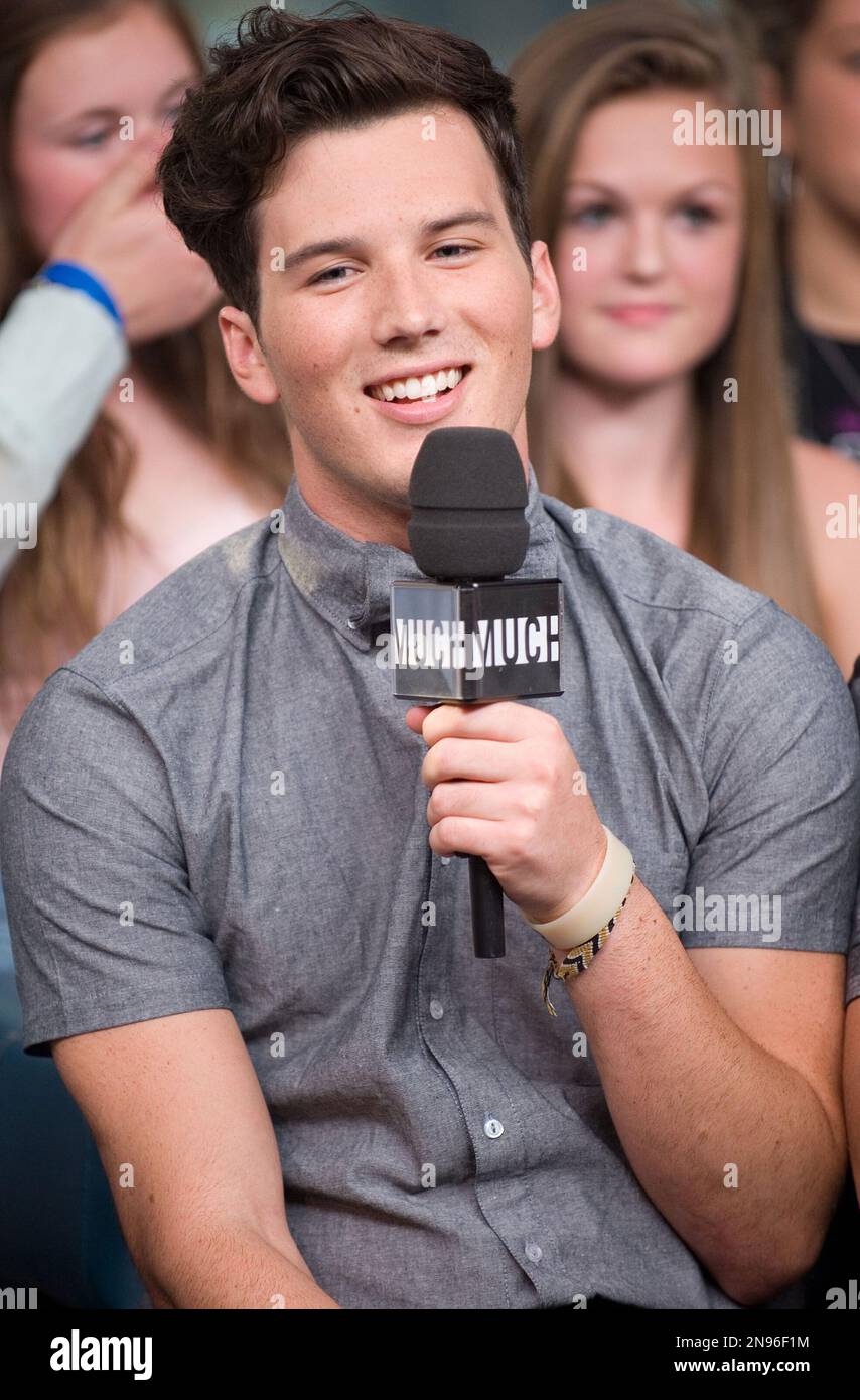 Singer Zachary Porter of the band Allstar Weekend speaks during an interview at New.Music.Live ...