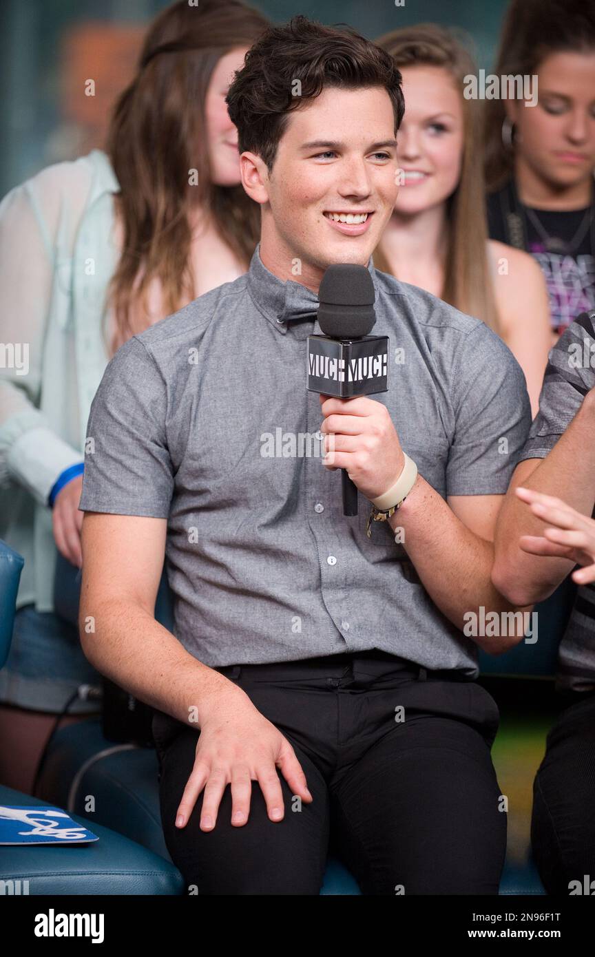 Singer Zachary Porter of the band Allstar Weekend speaks during an interview at New.Music.Live ...