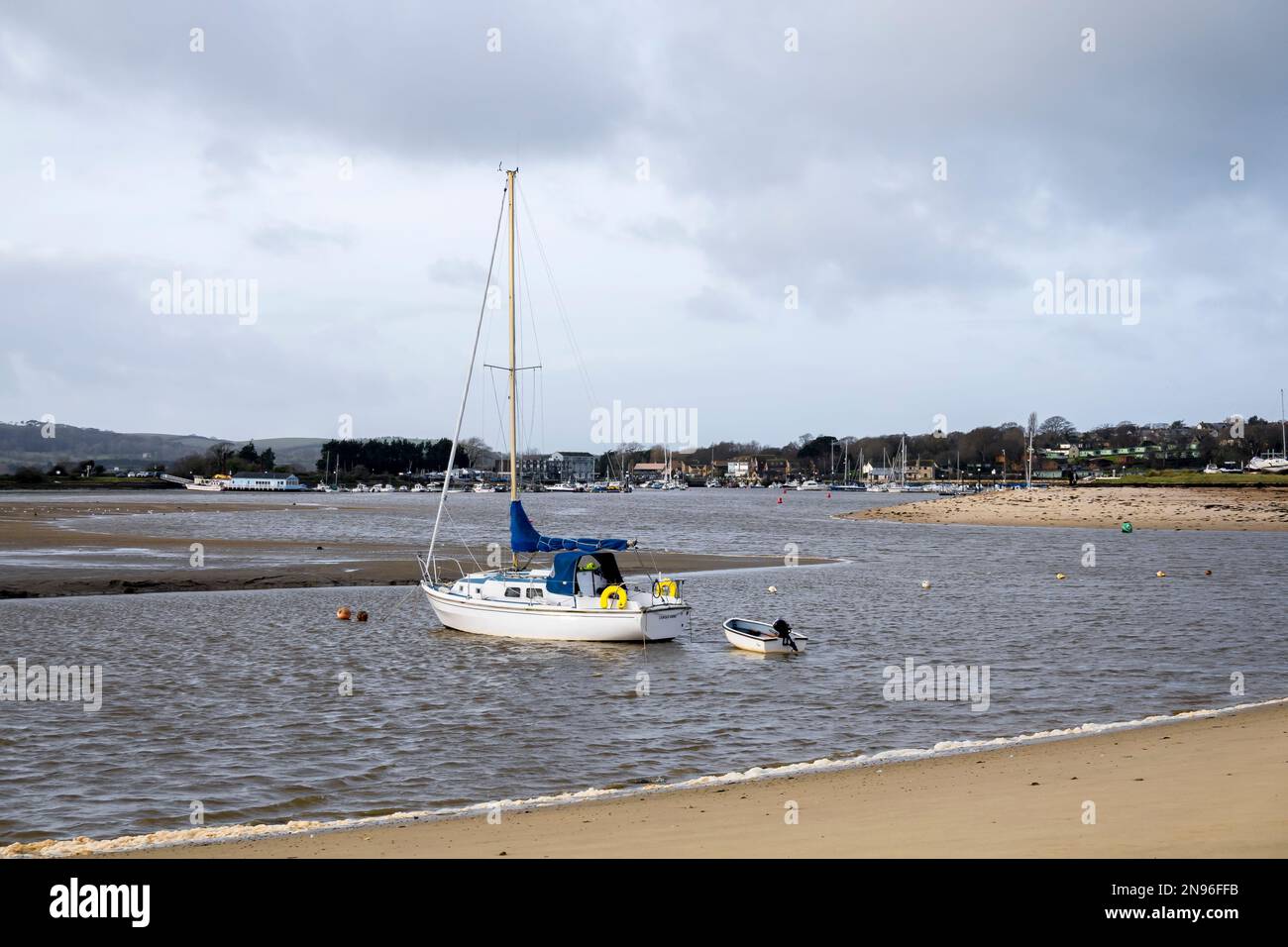 Carole Anne sail boat at anchor in deep water channel Bembridge harbour ...