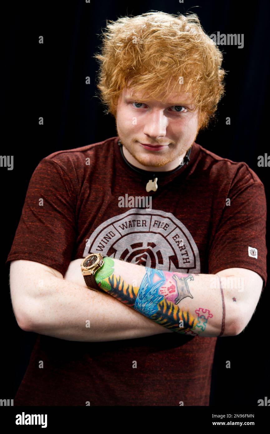 FILE - This June 11, 2012 file photo shows musician Ed Sheeran posing ...