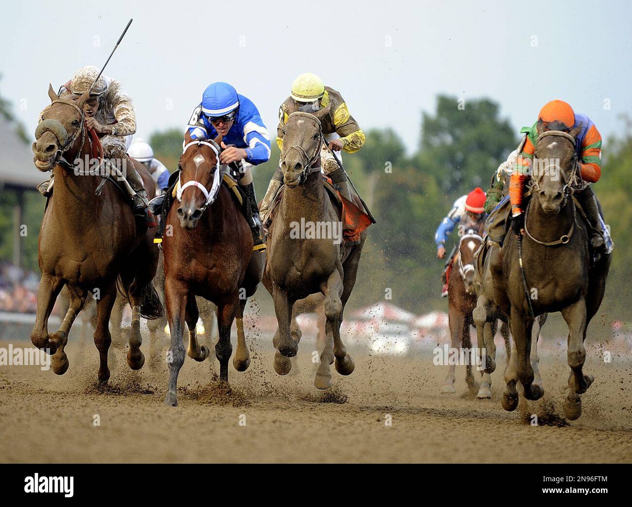 Alpha with Jockey Ramon Dominguez, second from right,and Golden Ticket ...
