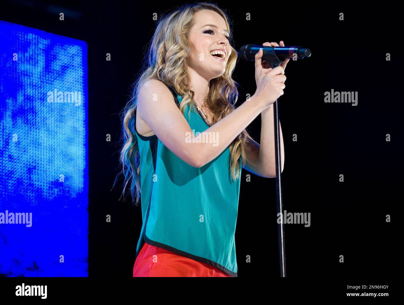 Singer Bridgit Mendler performs on-stage during Family Channel's Big ...