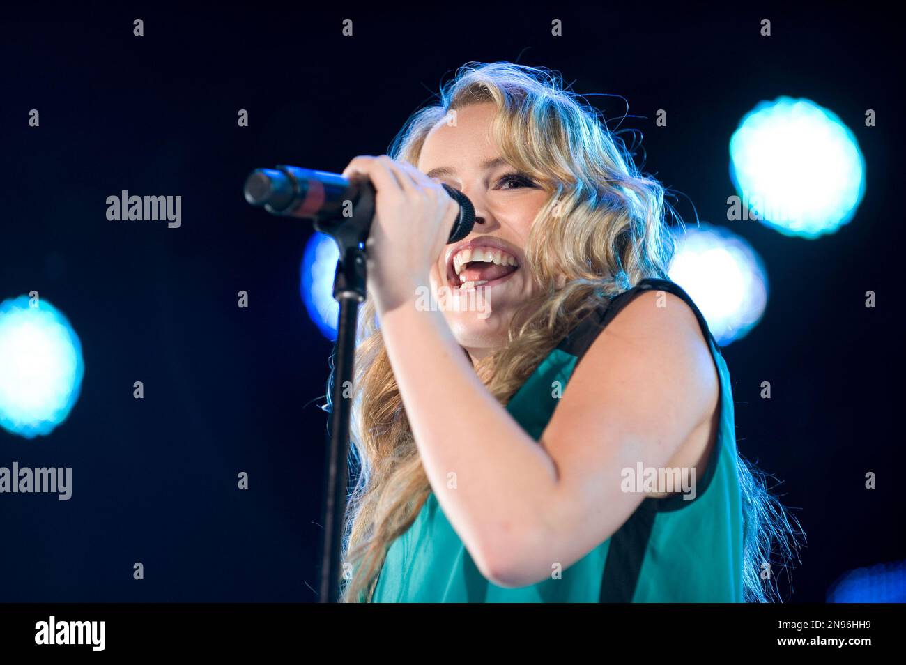 Singer Bridgit Mendler performs on-stage during Family Channel's Big ...