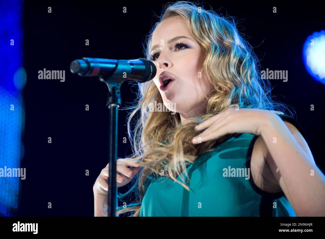 Singer Bridgit Mendler performs on-stage during Family Channel's Big ...