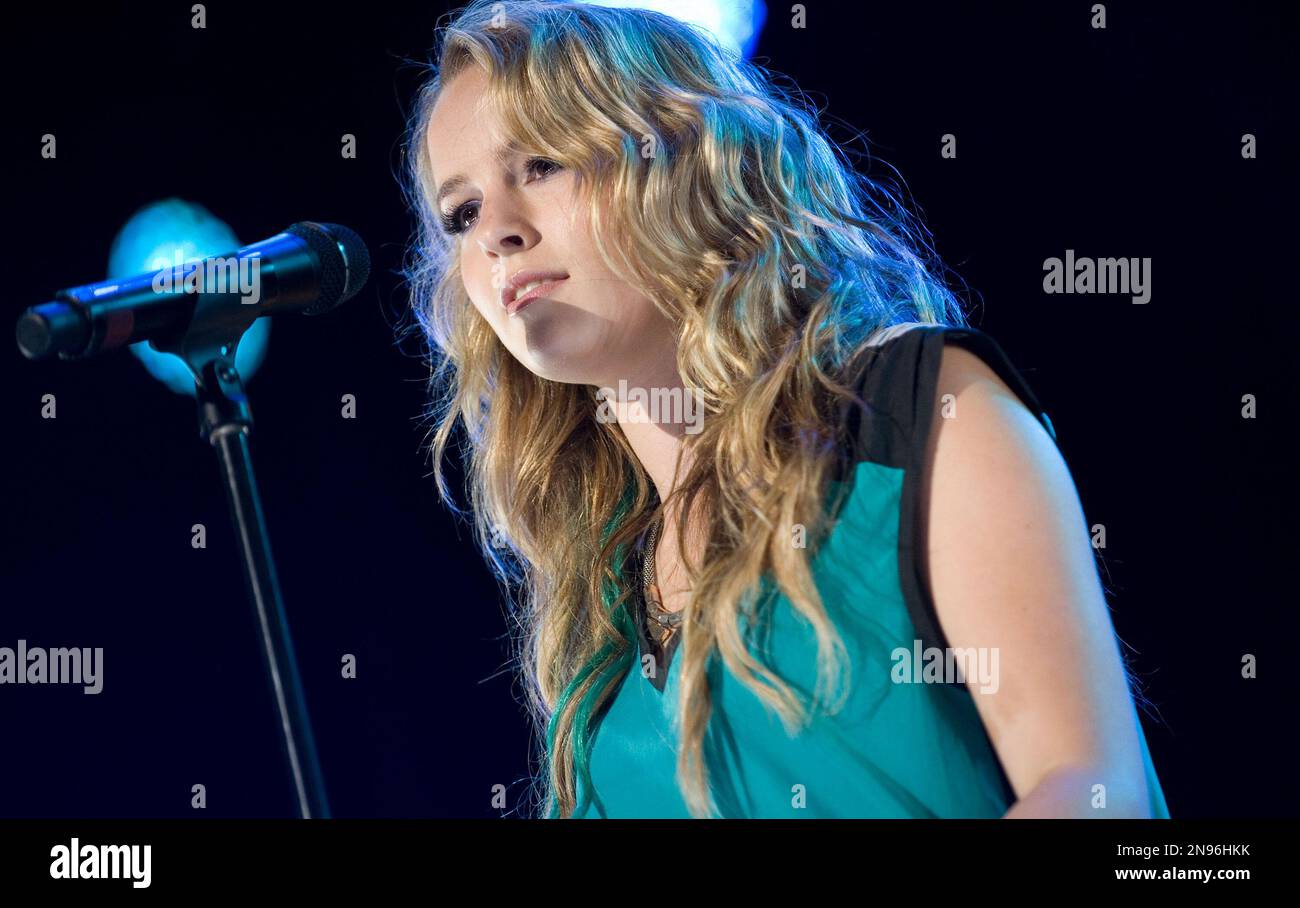 Singer Bridgit Mendler performs on-stage during Family Channel's Big ...