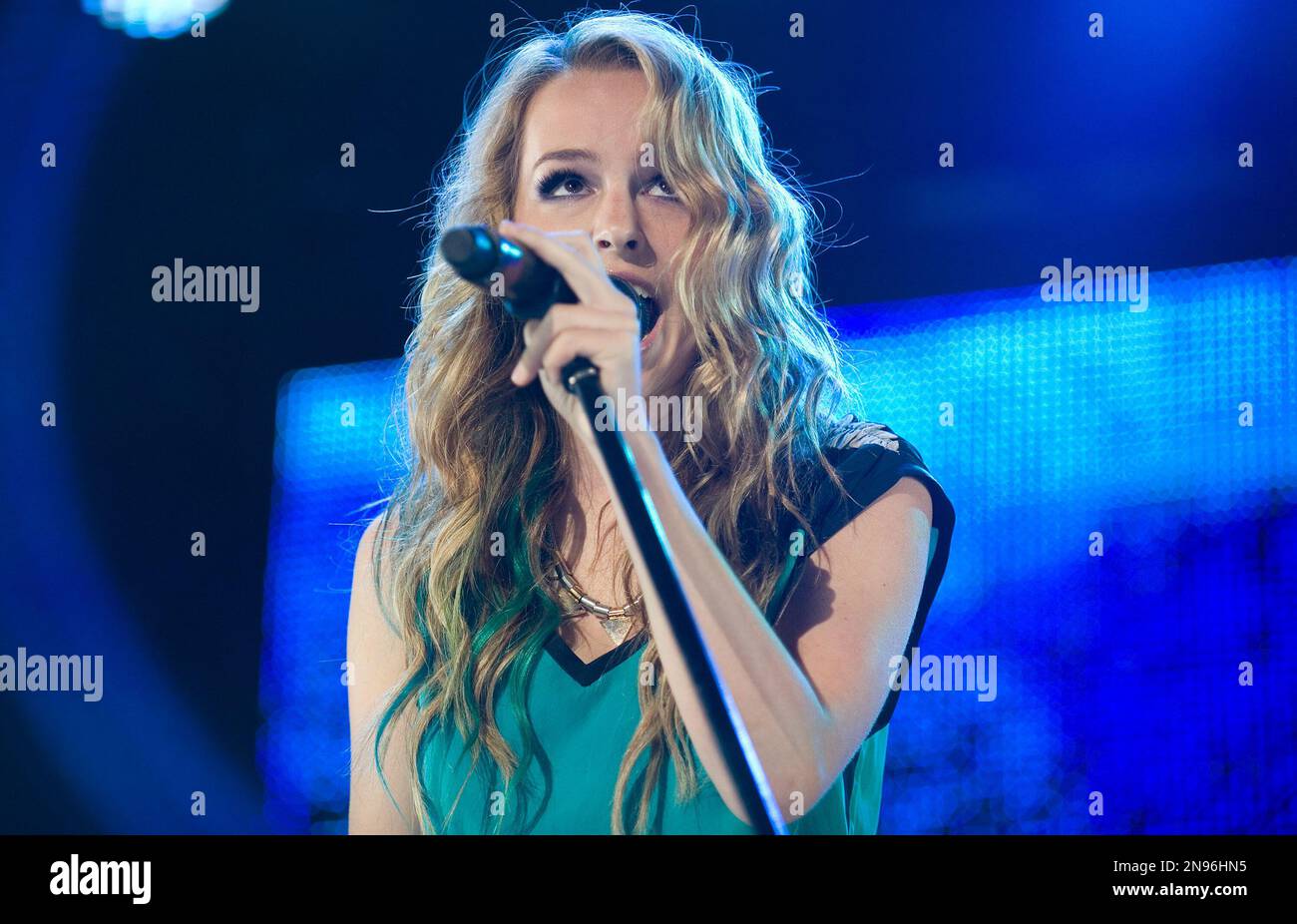 Singer Bridgit Mendler performs on-stage during Family Channel's Big ...