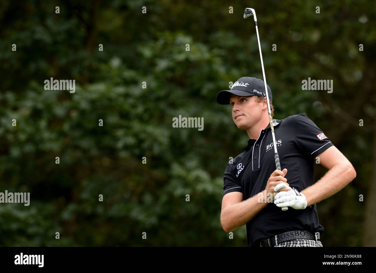Nick Watney in the third round of The Barclays golf tournament at ...