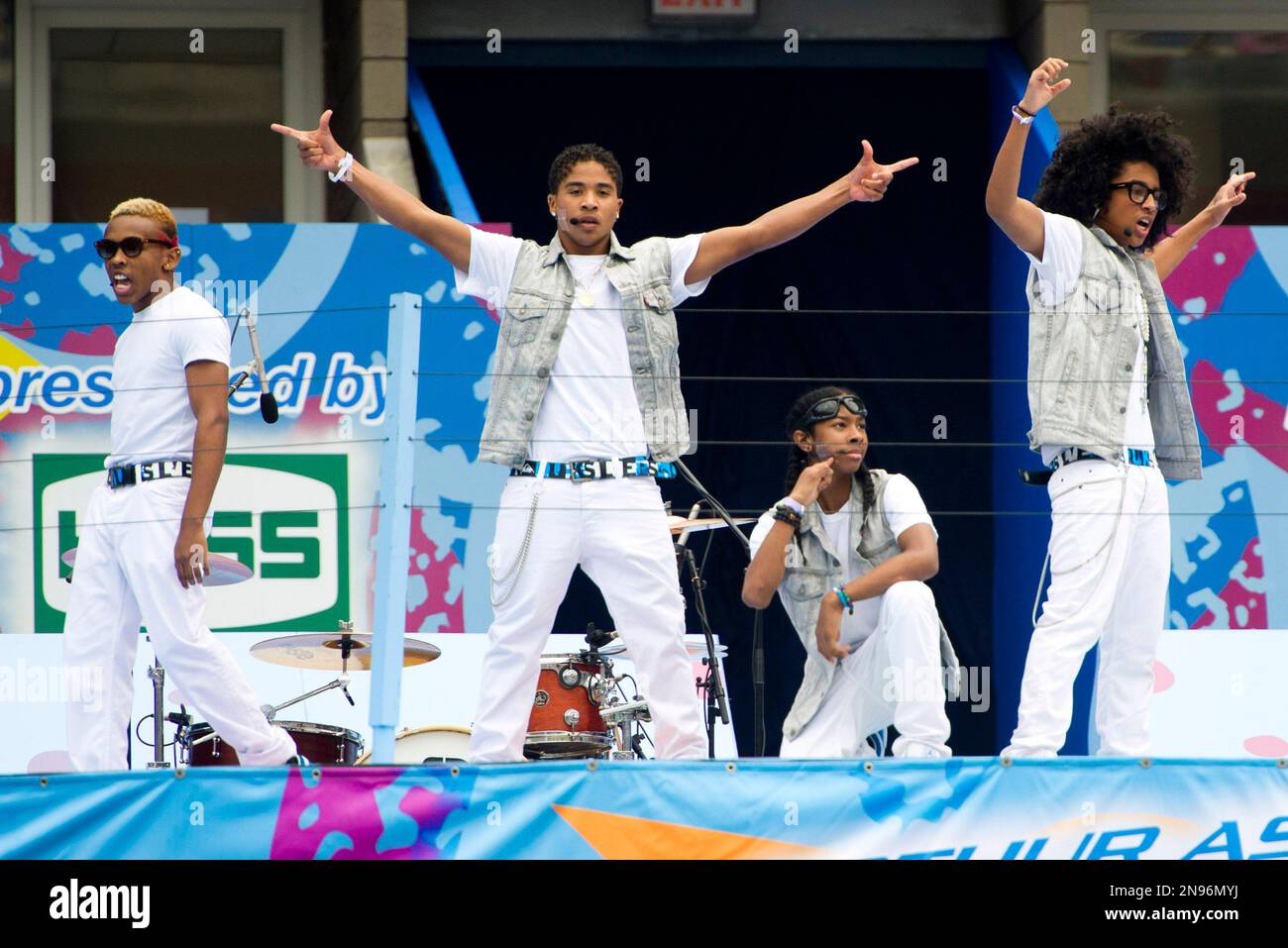 Members of the group Mindless Behavior, from left to right, Prodigy ...