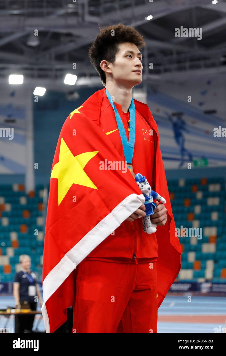 Astana, Kazakhstan. 12th Feb, 2023. Bronze medalist Zhang Mingkun of ...