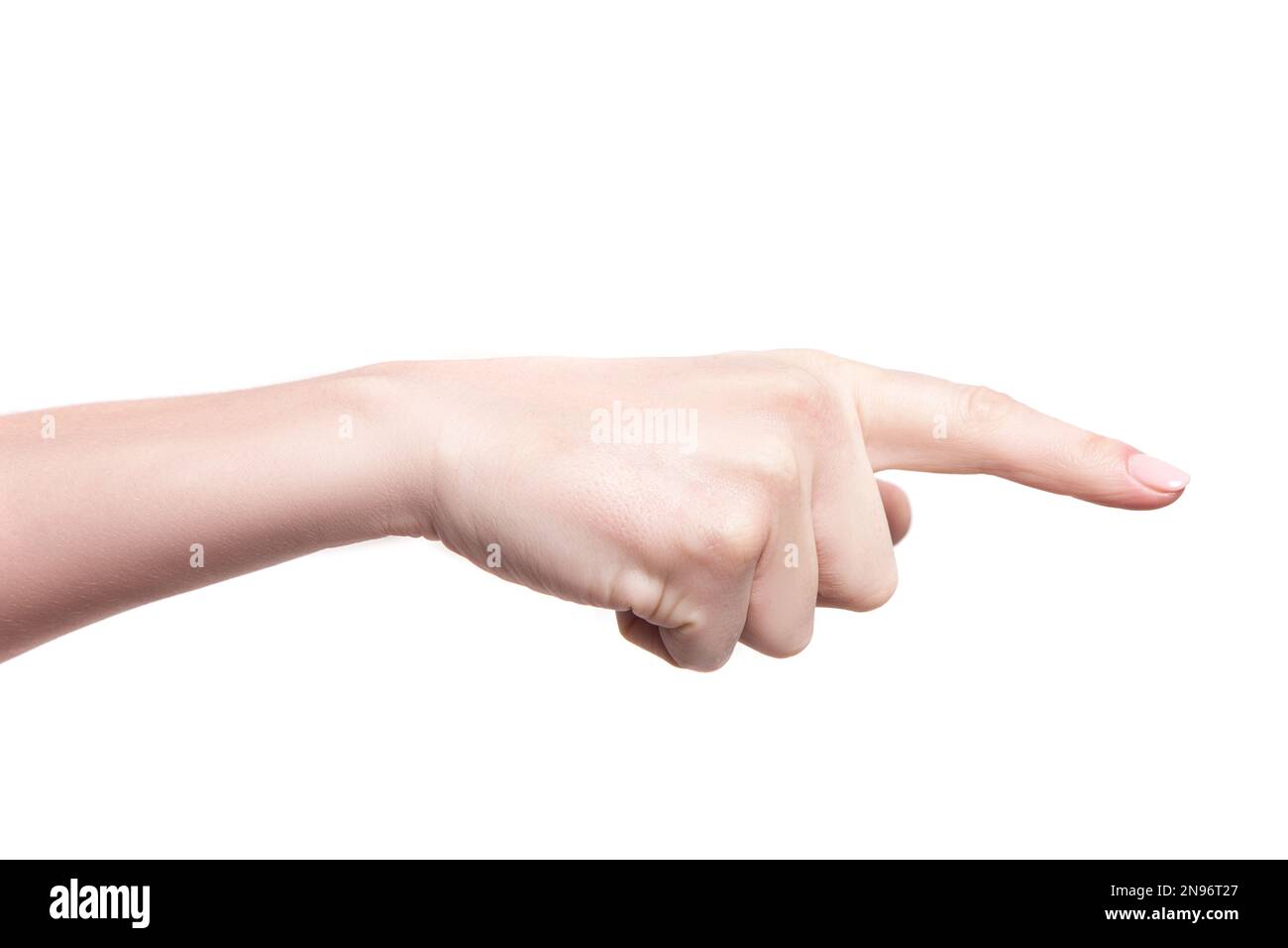 hand point index finger isolated white background Stock Photo - Alamy